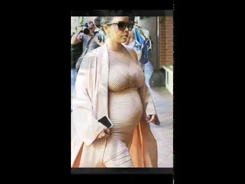 Kim Kardashian almost braless shows her pregnant figure