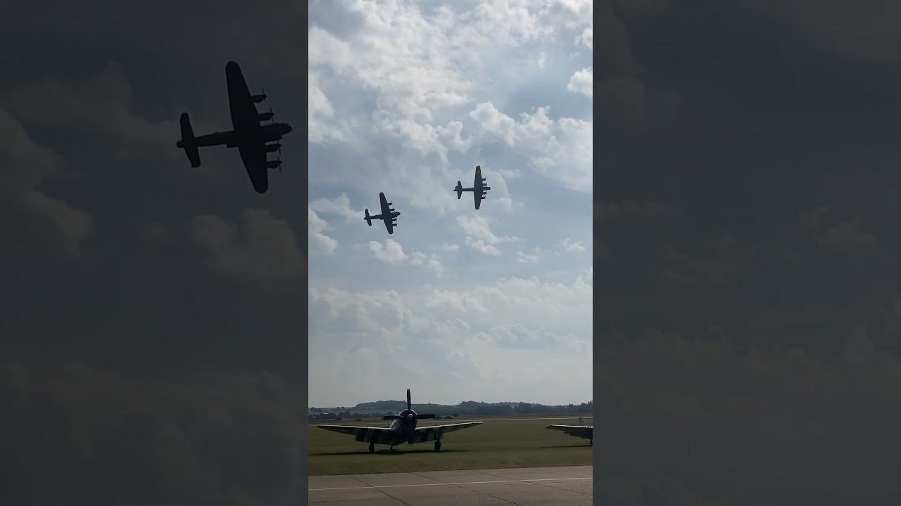 B-17 and Lancaster Formation flying #airshow #aircraft #shorts - YouTube