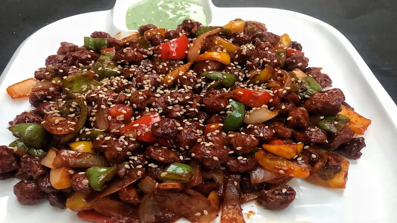 Soya Chilli Manchurian | Chilly Soya | Chinese Starter|Spicy Soya|How ...