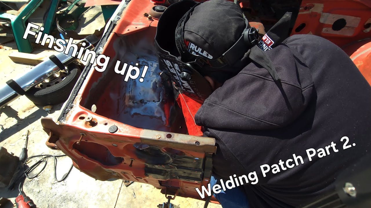 Part 2 welding patch in. I'm shaving the engine bay series. - YouTube
