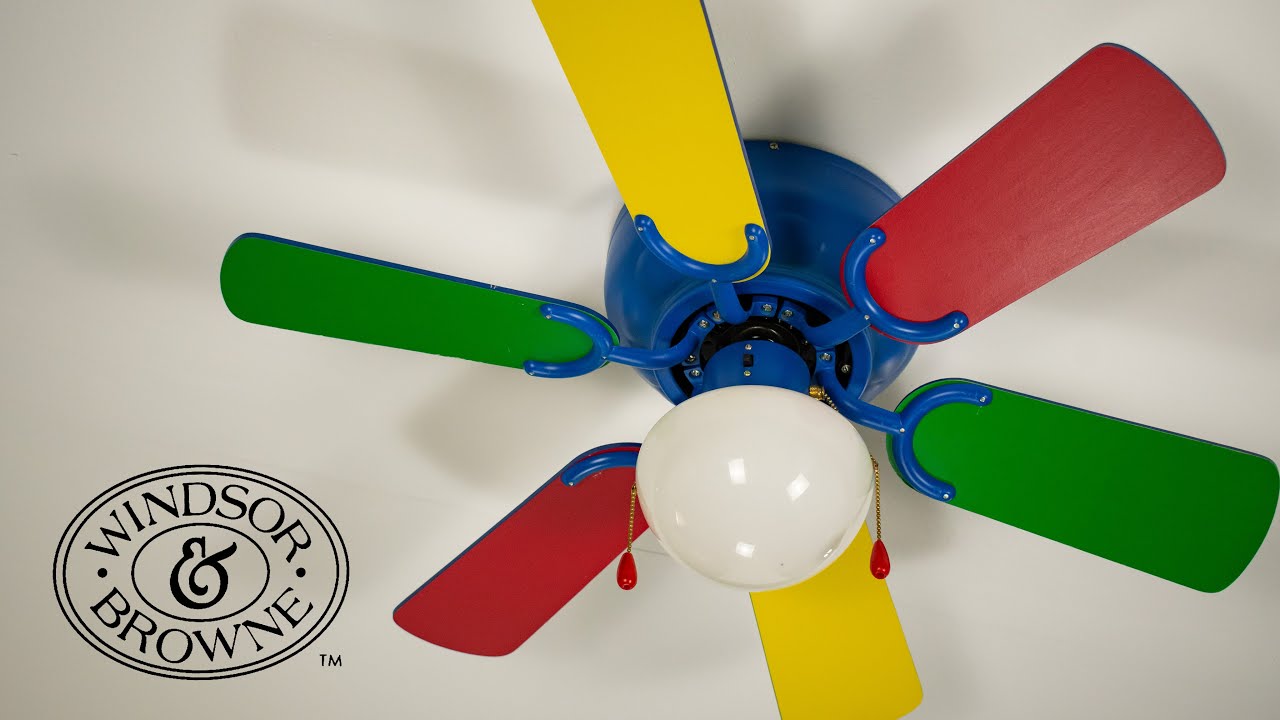 Windsor & Browne 30" Multicolored Ceiling Fan - YouTube