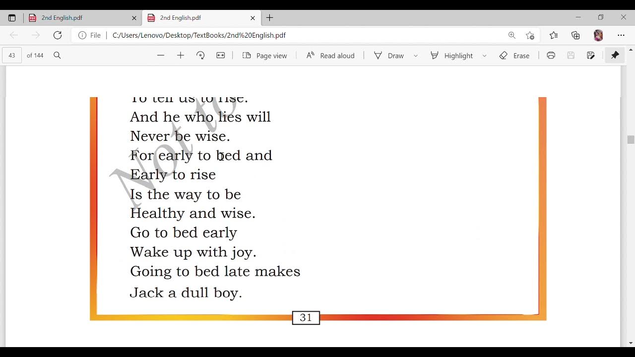 2nd Standard English poetry unit 2 - YouTube