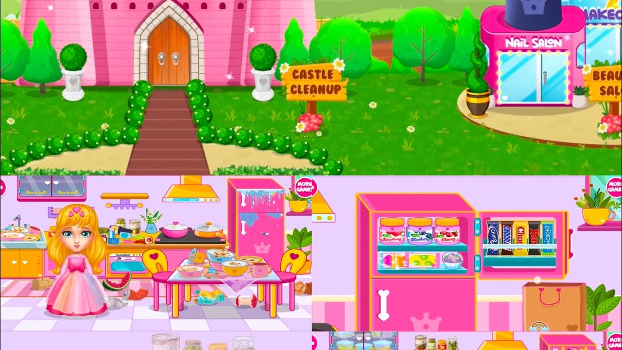 princess kitchen game| Girls special princess home game - YouTube