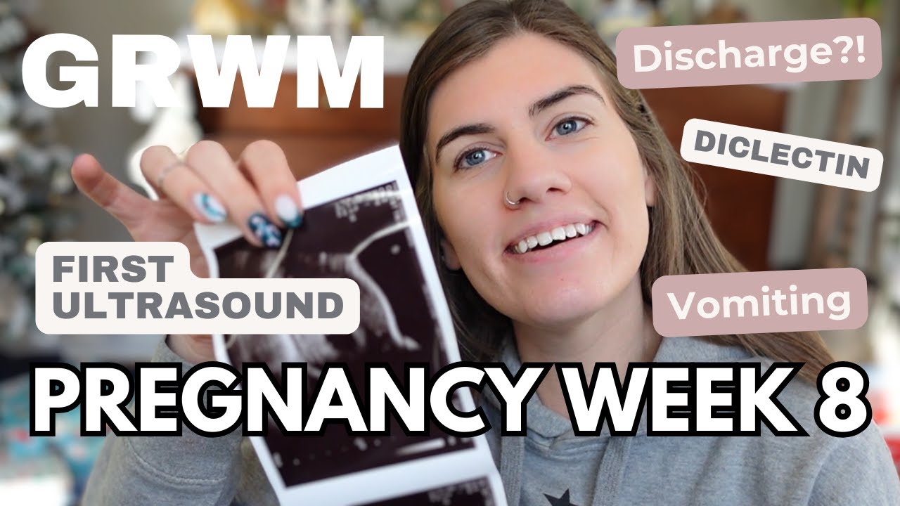 GRWM: pregnancy week 8, first ultrasound, symptoms, discharge ...
