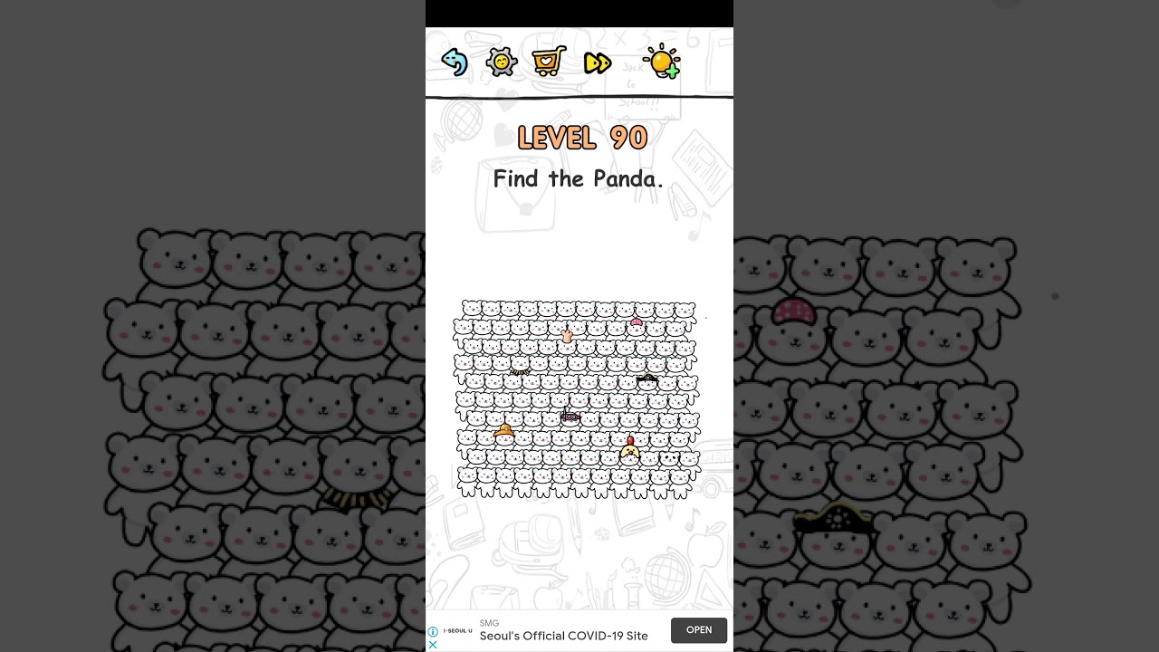 Brain challenge puzzle level 90 Find the Panda walkthrough - YouTube