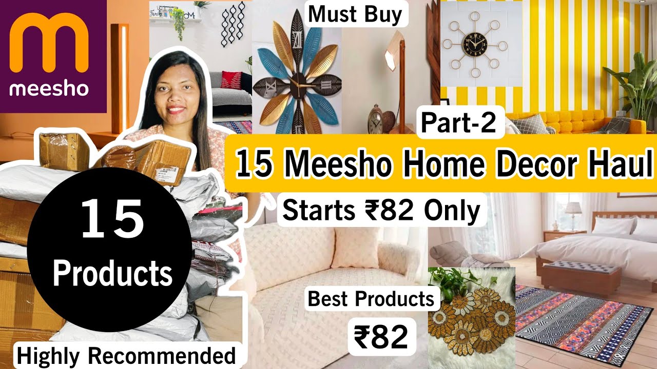 Huge 15 Meesho Home Decor Haul Starts ₹82 only / you must have part-2 # ...