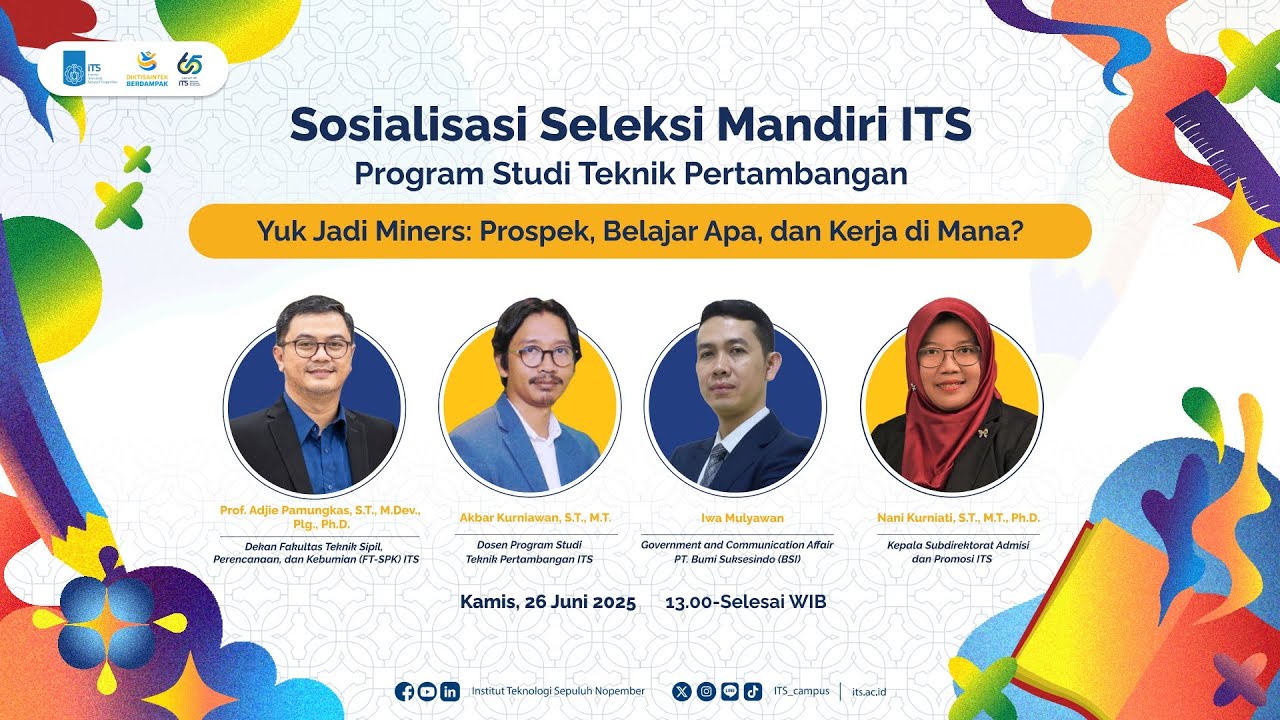[LIVE] Sosialisasi Seleksi Mandiri ITS Program Studi Teknik ...