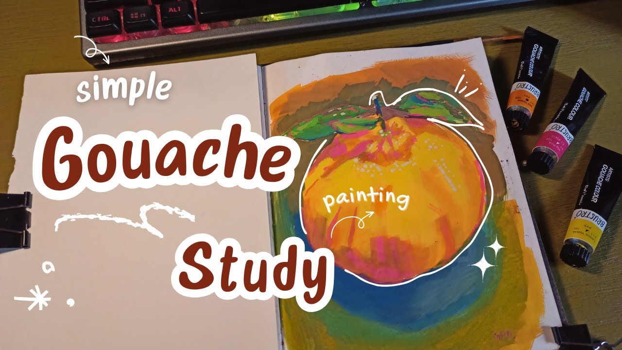 paint with me!⭐| Gouache painting process🍊 - YouTube