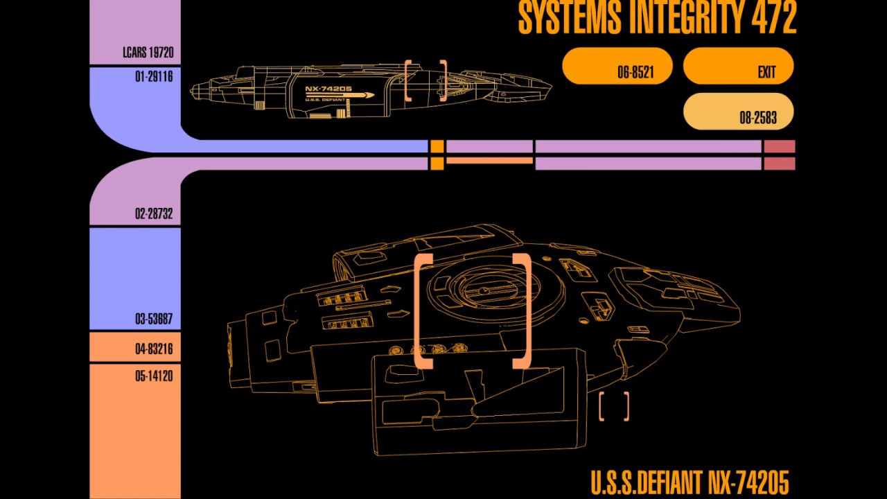 Star Trek LCARS - Defiant Systems Integrity - YouTube