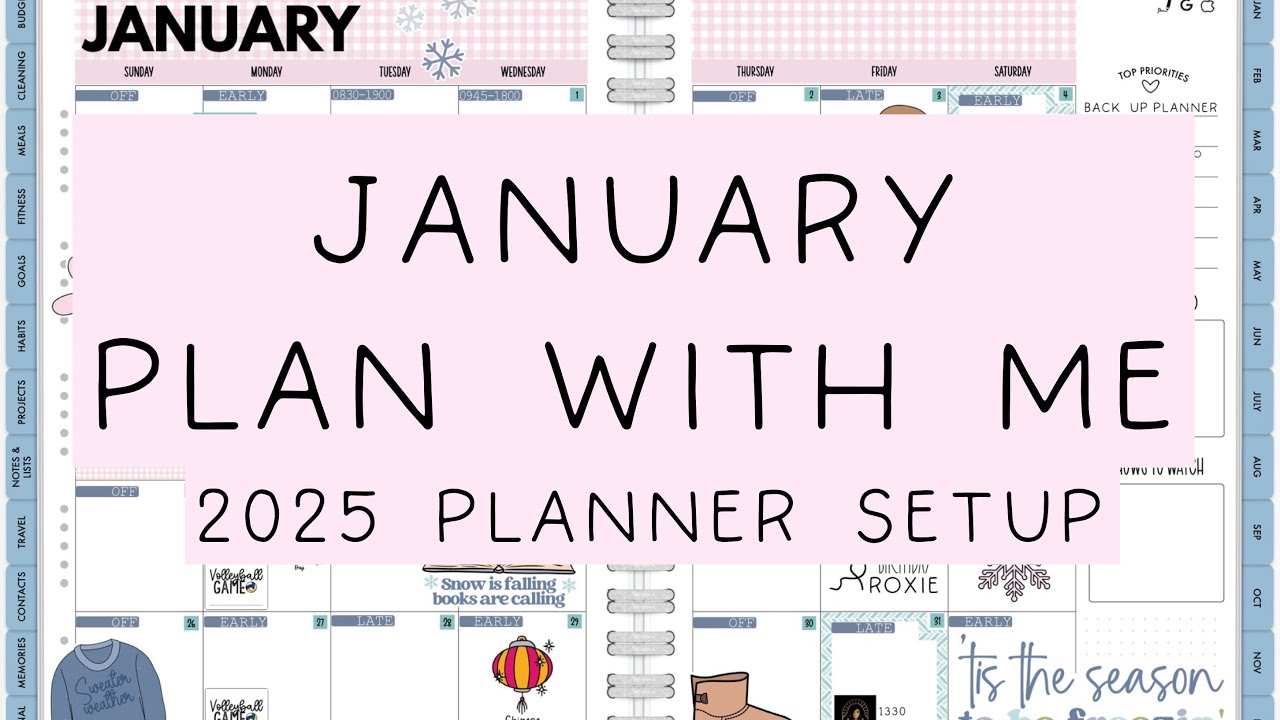 January Plan with Me | 2025 Planner Setup | Paper Hearts Planner Co ...
