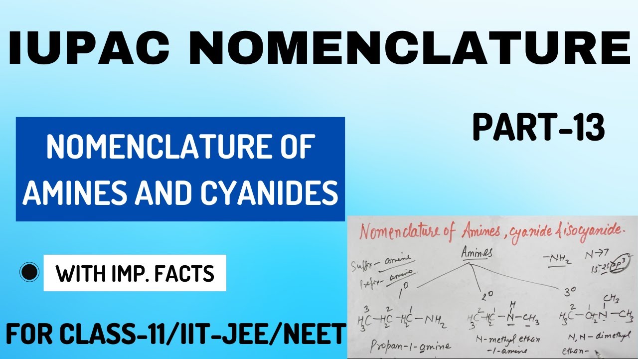 IUPAC Nomenclature Of Amines & Cyanides | Basic Concepts Of Chemistry ...
