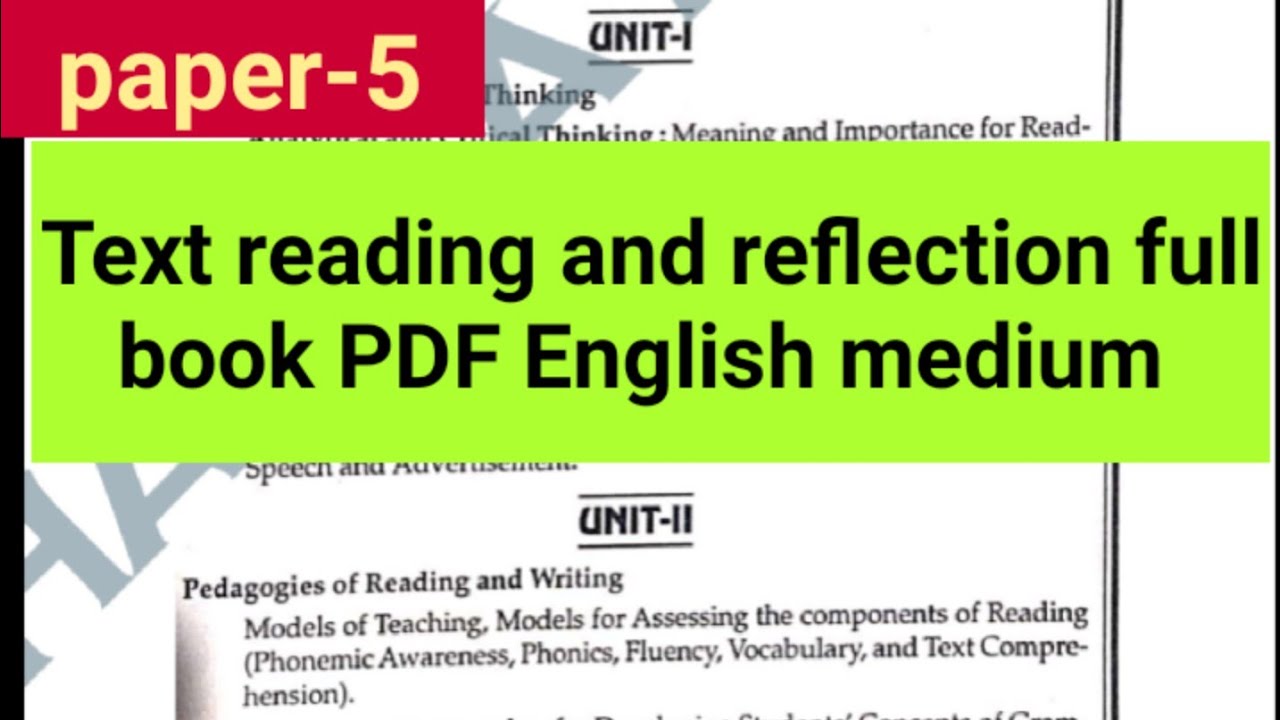 text reading and reflection full book PDF English medium - YouTube