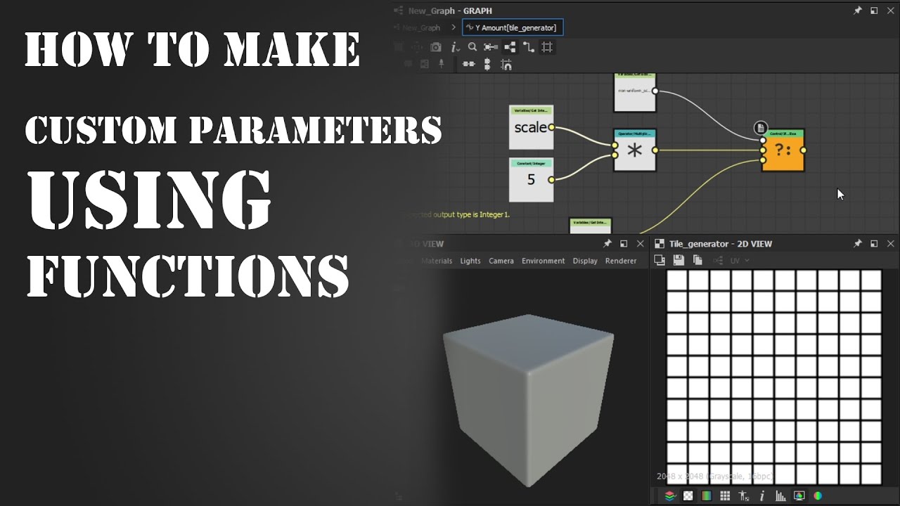 How To Use Functions To Expose And Create Custom Tile Parameters Substance Designer Youtube