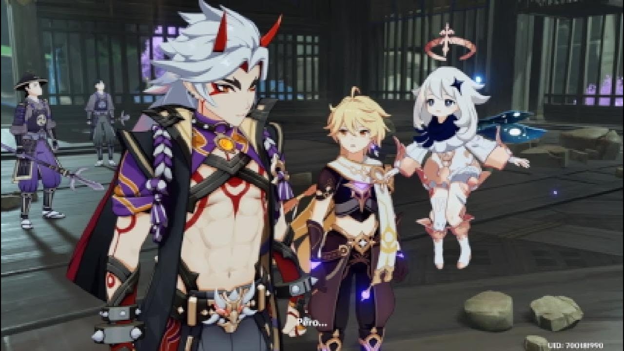 Genshin Impact | Cinemática : Arataki Itto salva al Oni Azul | Misión ...