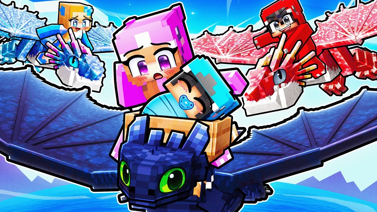Baby Omz Adopted by DRAGON TRAINERS Sad Story in Minecraft - YouTube