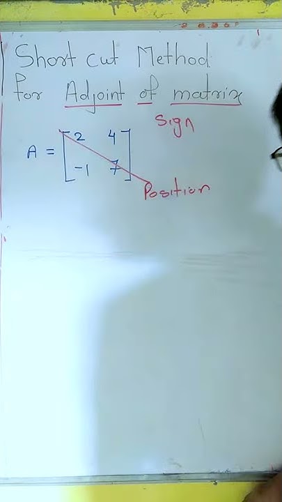 Shortcut method to find adjoint of matrix in 5 second #shorts - YouTube