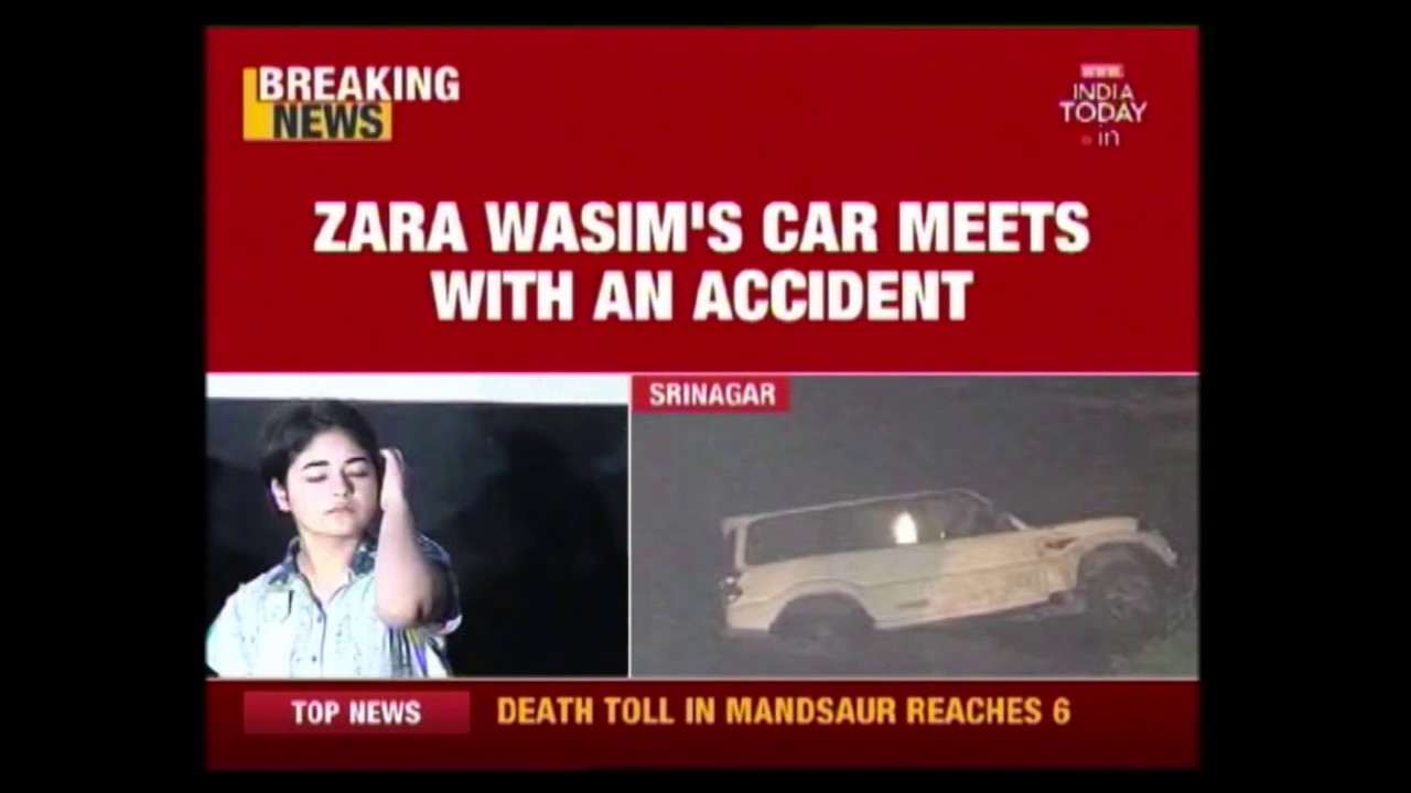 'Dangal Girl' Zara Wasim Escapes Car Accident In Srinagar - YouTube