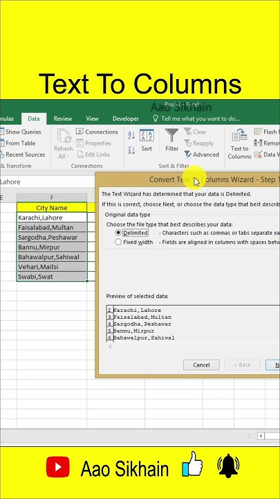 Text to Columns in Excel - YouTube