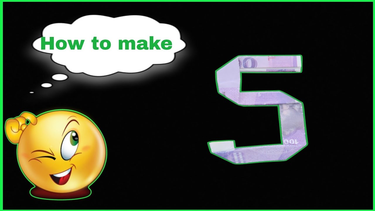 money origami number 5 || money origami 123... || Easy Fold Origami ...