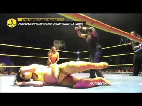 Faby Apache y Mary Apache vs Lady Shani y La Hiedra, EMW Tijuana - YouTube