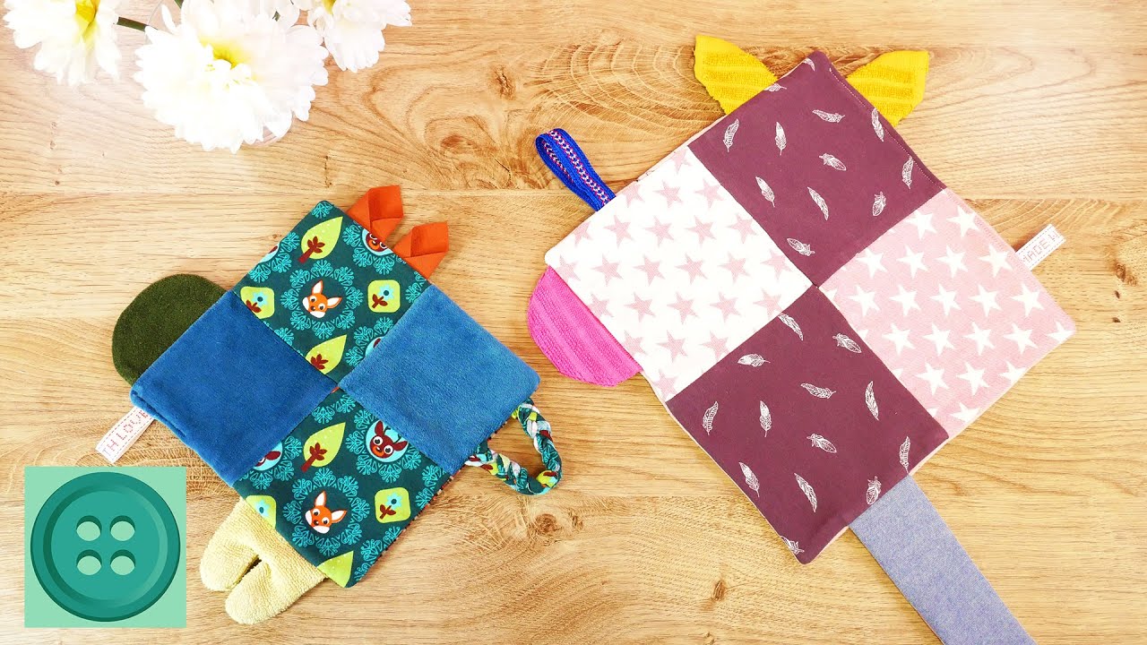 Sew a cuddly baby play scarf from fabric scraps - last minute DIY birth ...