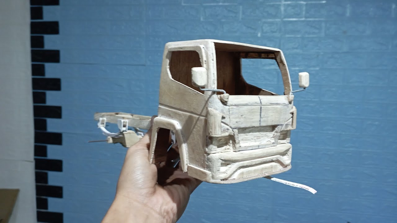 cara buat kepala mobil truk dari kayu miniatur - YouTube