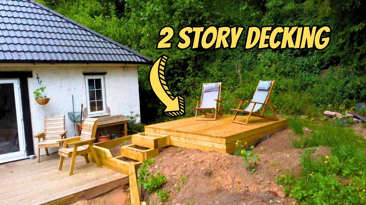 The ultimate DOUBLE DECKER DECK build | Levelling, Deck Posts & Deck Framing - YouTube
