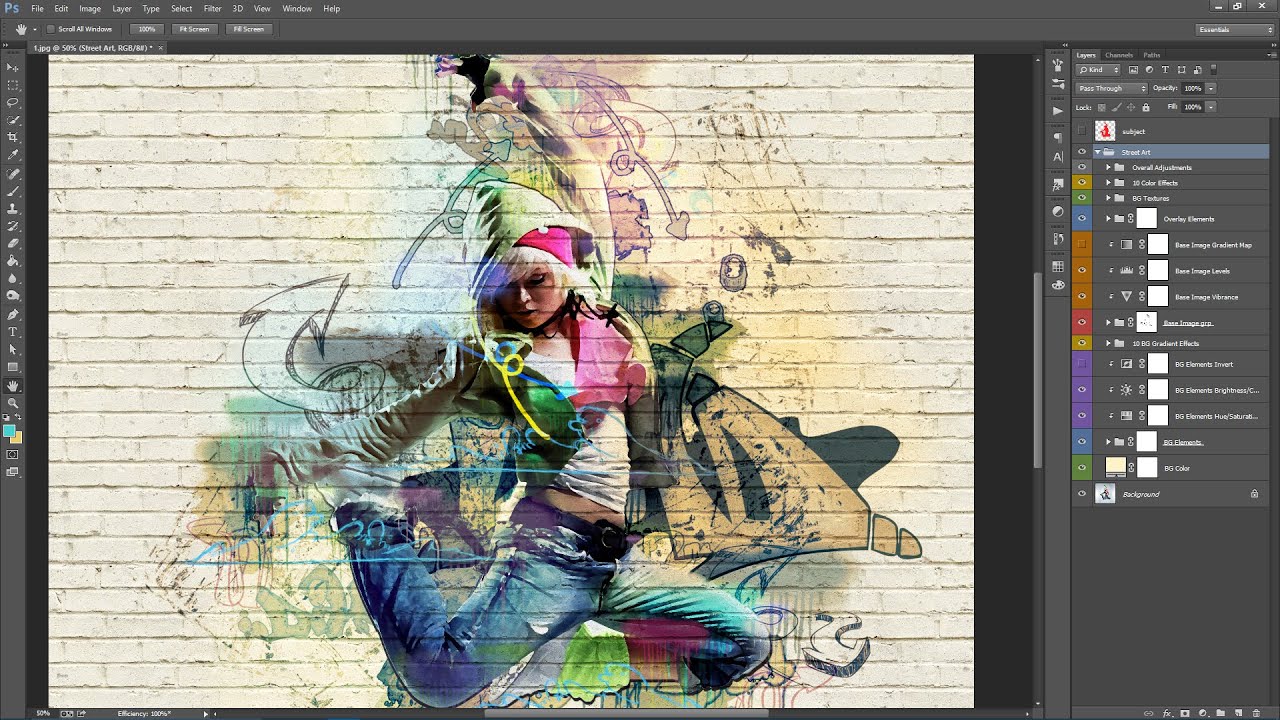 Street Art Photoshop Action Guide - YouTube
