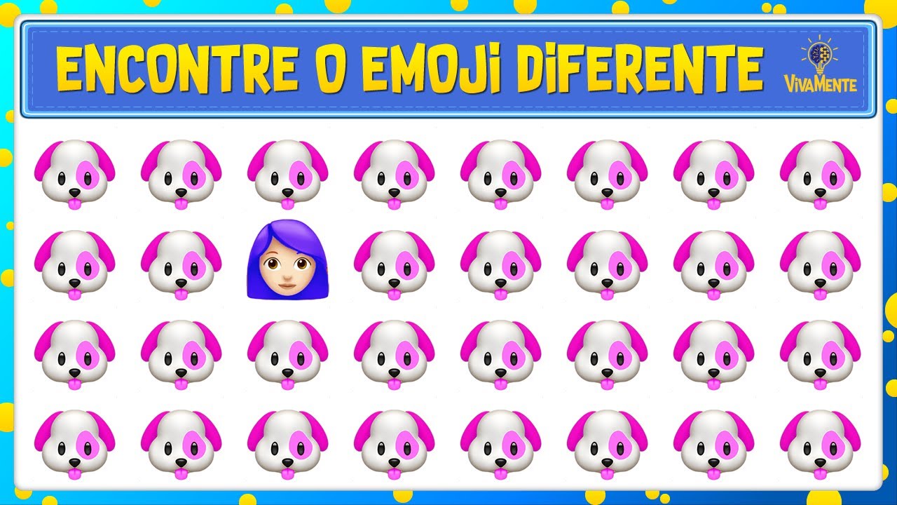 🐶 ENCONTRE O EMOJI DIFERENTE 💡 VivaMente - YouTube