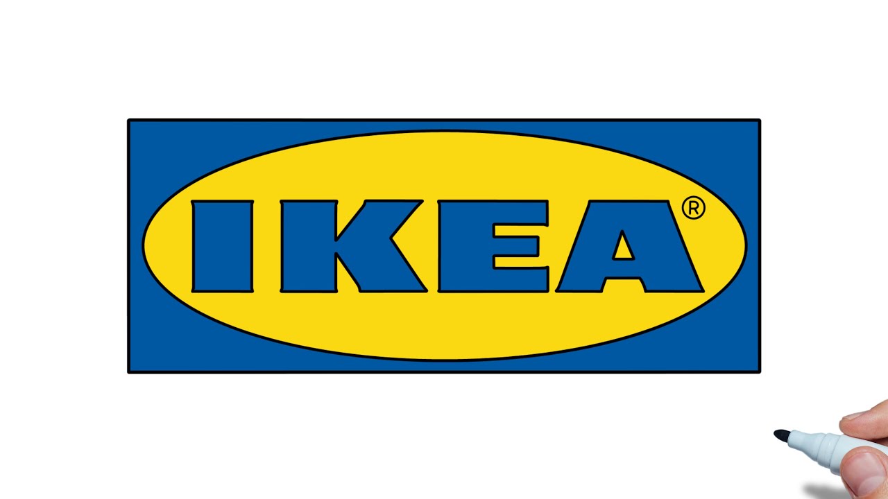 How to draw the IKEA logo easy | Drawing Ikea logo step by step - YouTube
