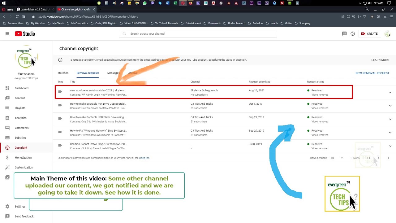 Video Takedown due to CopyRight Matches / YouTube CopyRight Match Tool ...