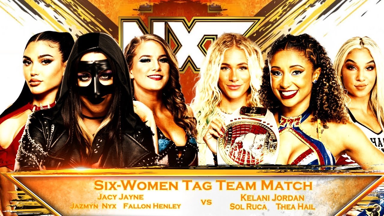WWE NXT: Jacy Jayne, Jazmyn Nyx and Fallon Henley vs Kelani Jordan, Sol ...