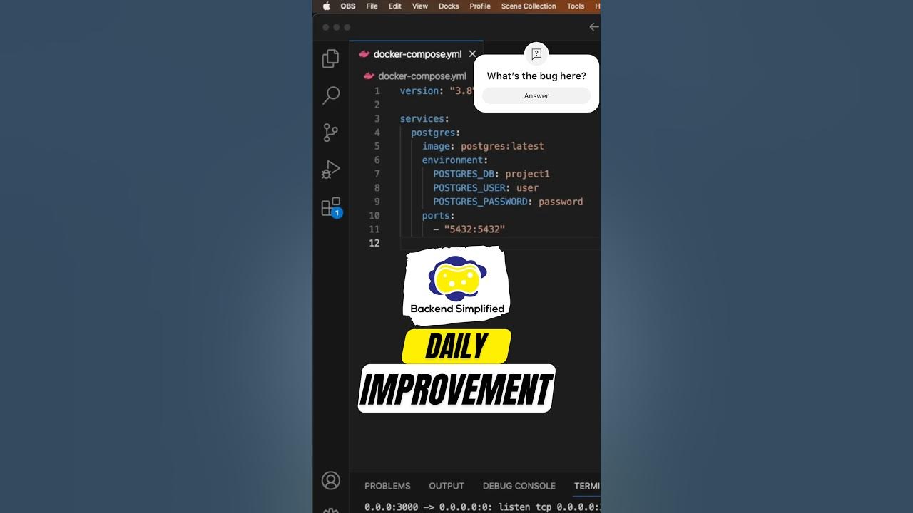 Can You Find The Bug Part 2 Docker Devops Coding Programming Backenddeveloper Youtube