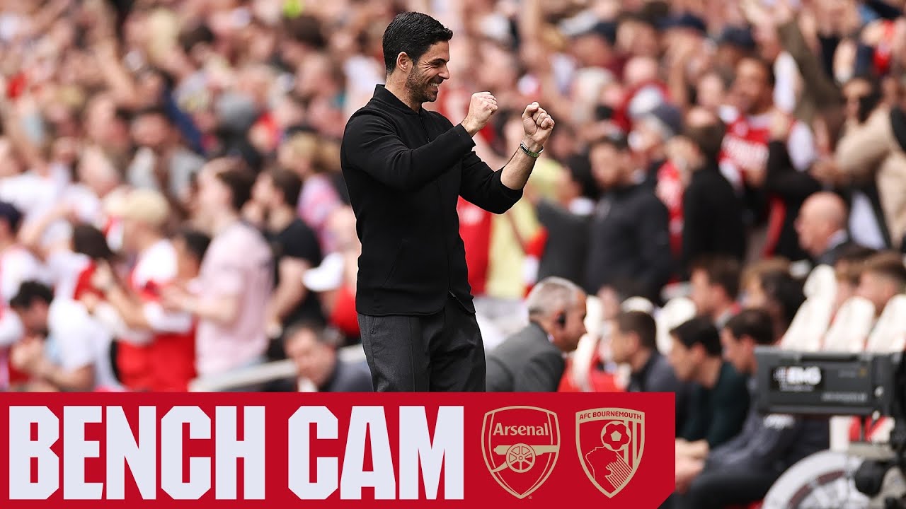 BENCH CAM | Arsenal vs Bournemouth (3-0) | All the goals, reactions ...
