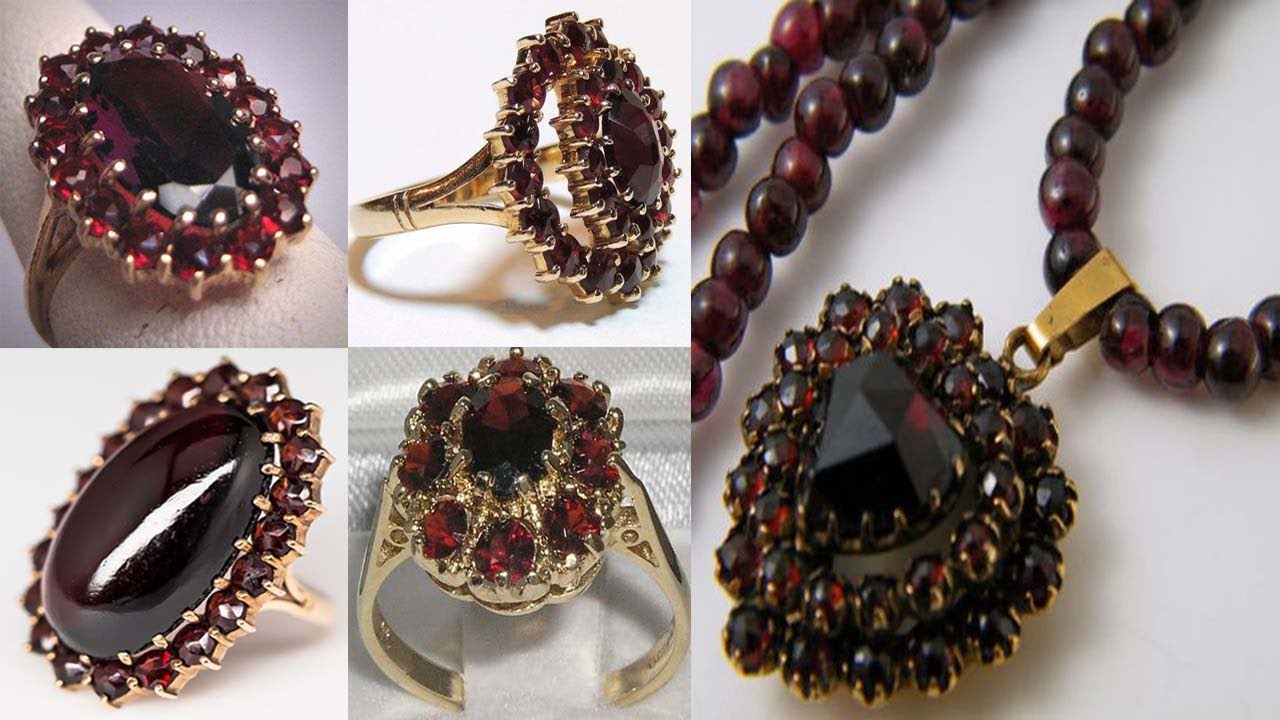 Garnet Stone Jewellery Collection || Latest Garnet Jewellery Designs ...
