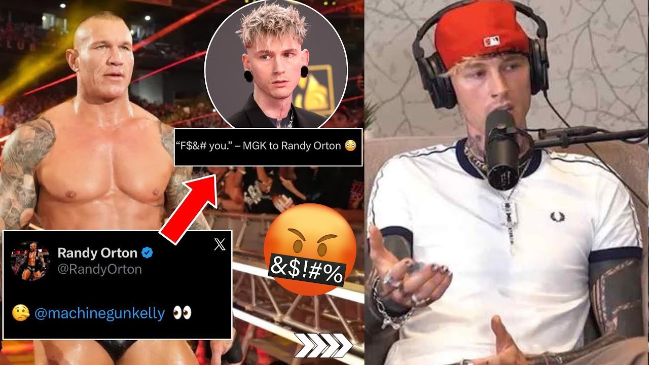 MGK Confronts Randy Orton Backstage at SummerSlam - YouTube