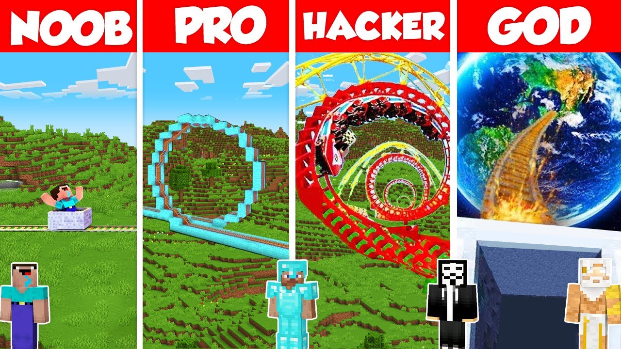 Rollercoaster Build Battle Challenge - Noob vs Pro vs Hacker vs God ...