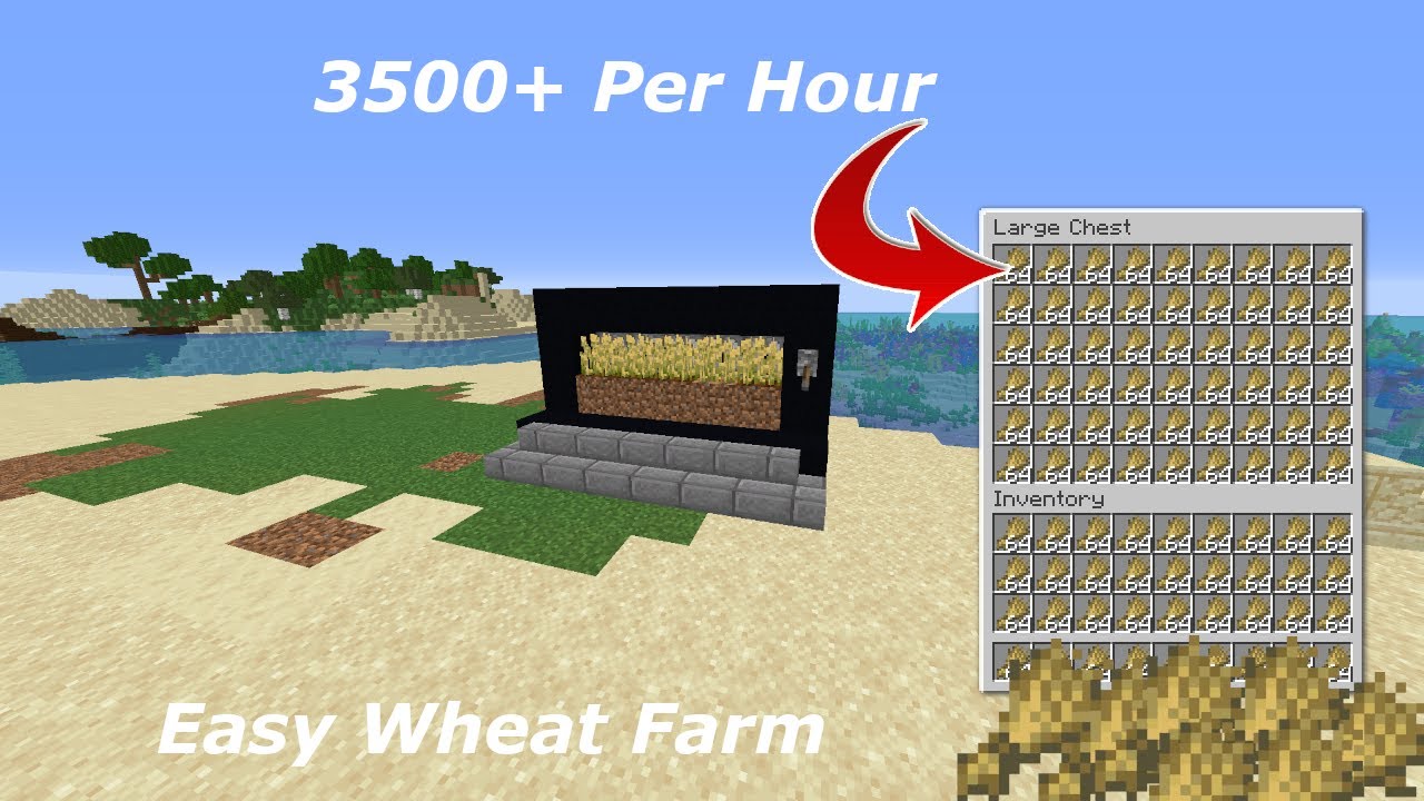 Minecraft Semi Automatic Wheat Farm Tutorial 1.16.4+ - YouTube