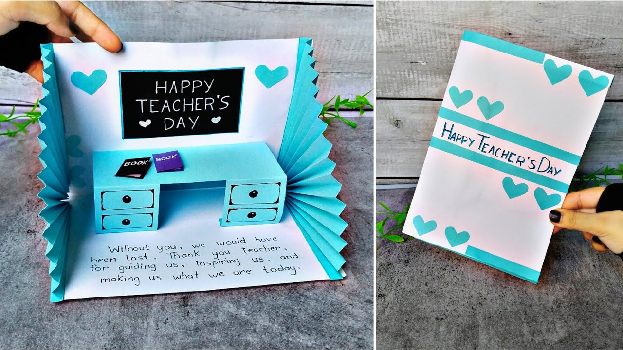 DIY Teacher's Day Card | Handmade Teacher's Day Pop-up Card Making Idea ...