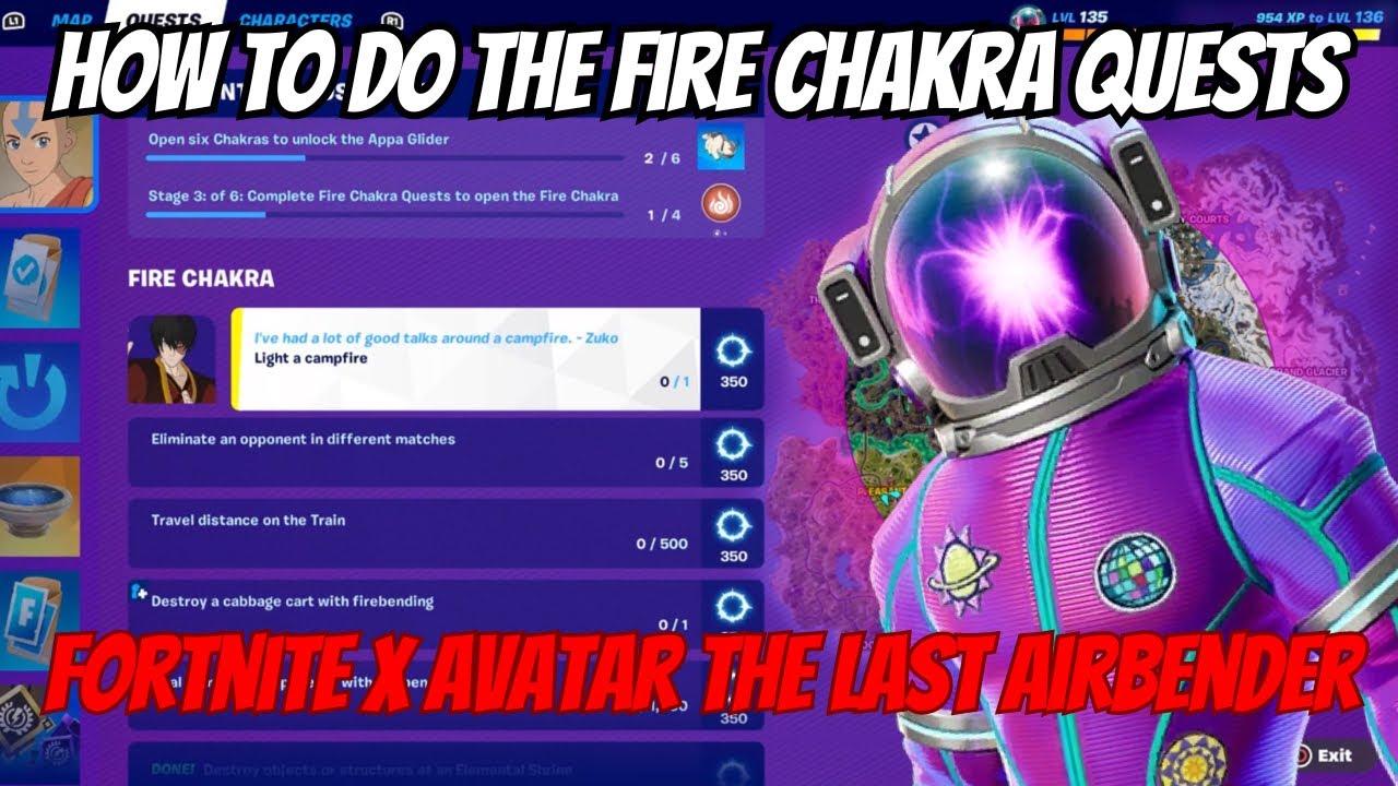 HOW TO COMPLETE ALL FIRE CHAKRA QUESTS!!! Fortnite x Avatar the Last ...