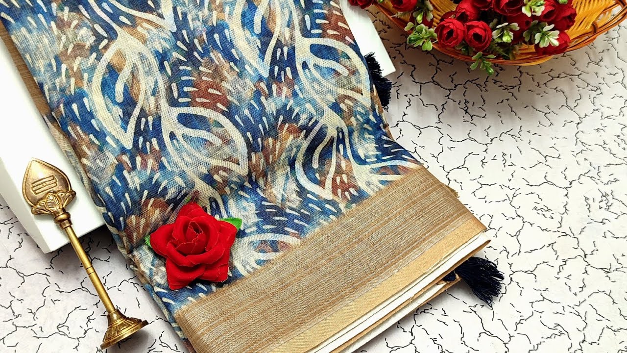 Summer spl Digital print Linen cotton sarees₹799 | Linen cotton sarees ...