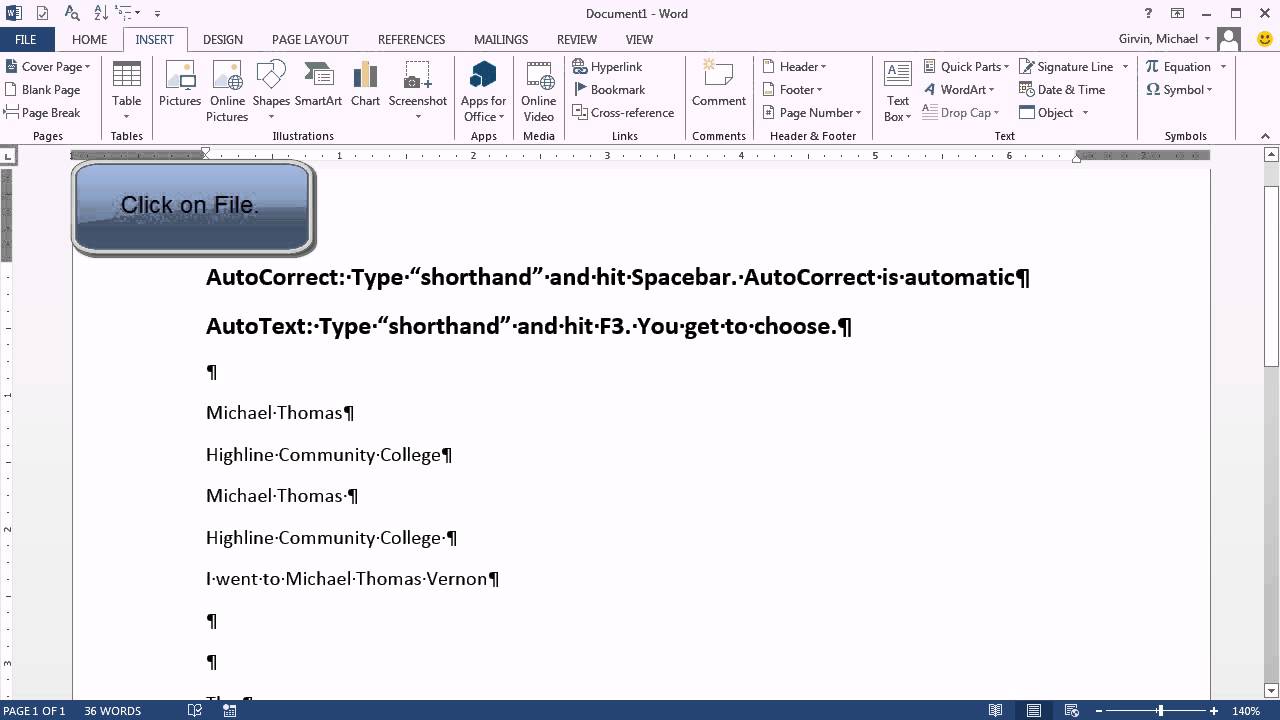 Office 2013 Class #10: AutoCorrect versus AutoText - YouTube
