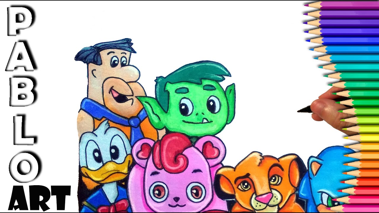 How to color Fred Flintstone from The Flintstones | Learn to Draw step ...