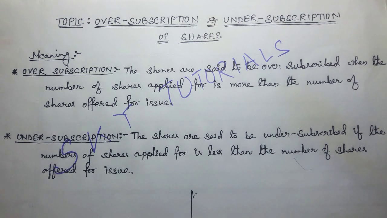 OVER-SUBSCRIPTION AND UNDER-SUBSCRIPTION - YouTube