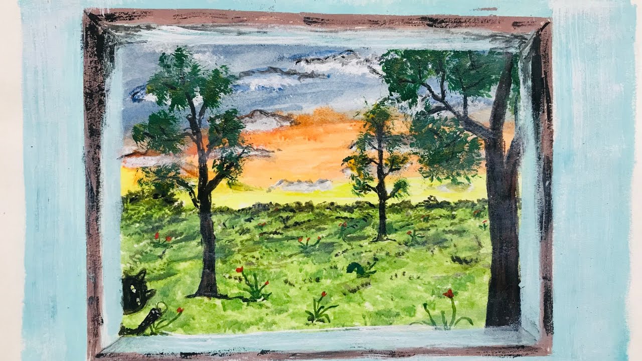 6 | Acrylic Painting of a Sunset Scenary Inspired from ColorByFeliks ...