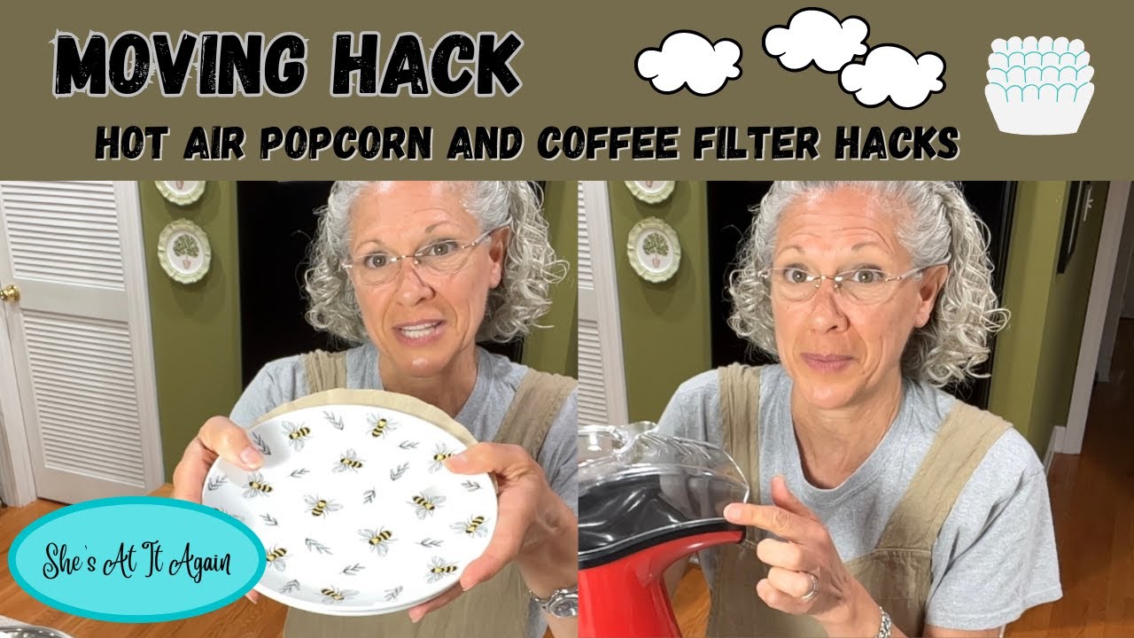 MOVING HACK - Hot Air Popcorn & Coffee Filter Hack - YouTube