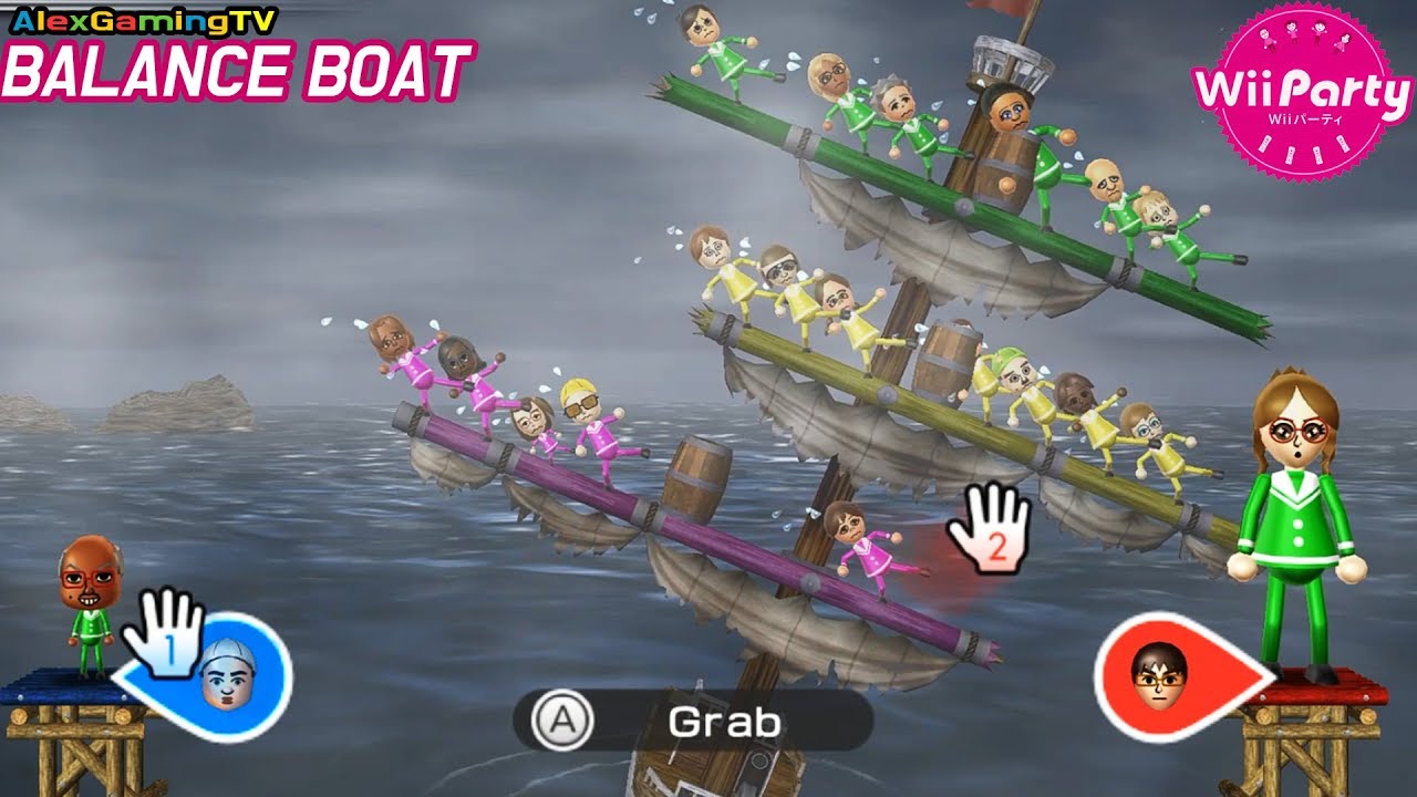 Wii party - Balance Boat (Gameplay, Eng sub) 2 Player David and Alex ...