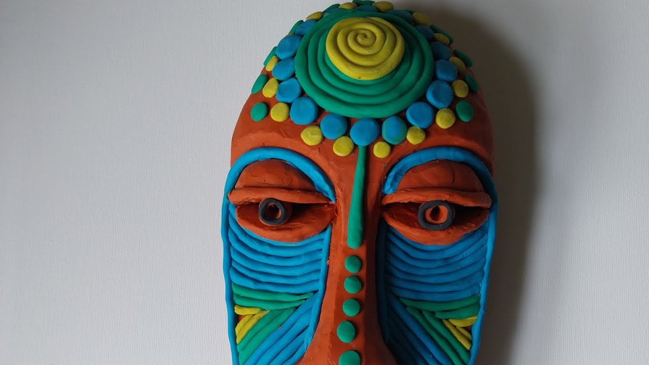 Very Beautiful Africa Mask using plasticine for illustration # ...