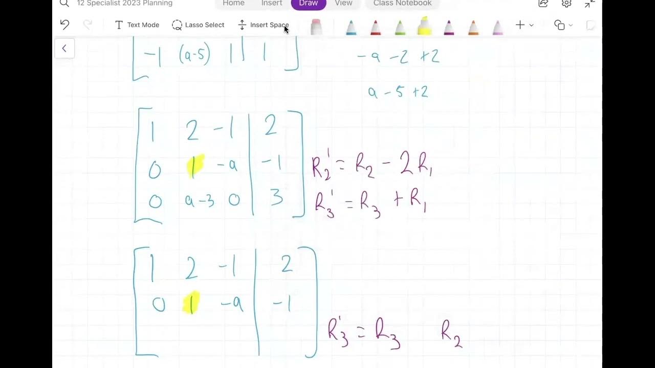 6C Gaussian Elimination - Solving a system with unknown coefficients ...