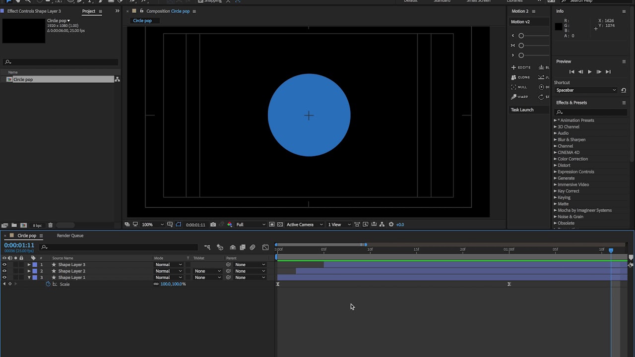 01 | Circle Pop - After Effect Motion graphics tutorial - YouTube